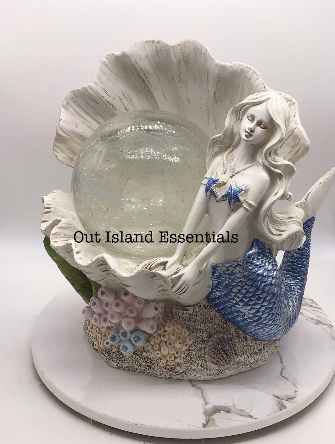Solar Light Mermaid I A Mermaid and Her Clam I Mermaid Statue I Solar ...