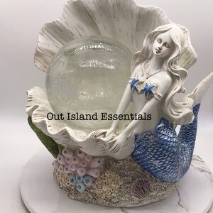 Solar Light Mermaid I A Mermaid and Her Clam I Mermaid Statue I Solar ...
