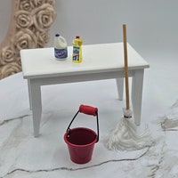 1:12 Miniature Dollhouse Kitchen Cleaning Supplies Sponge Wipes Bin ...
