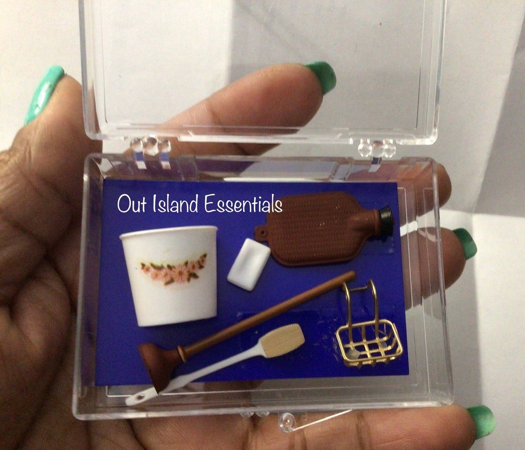 5 Pc. Miniature Bathroom Necessities I Dollhouse Miniature Plunger I ...