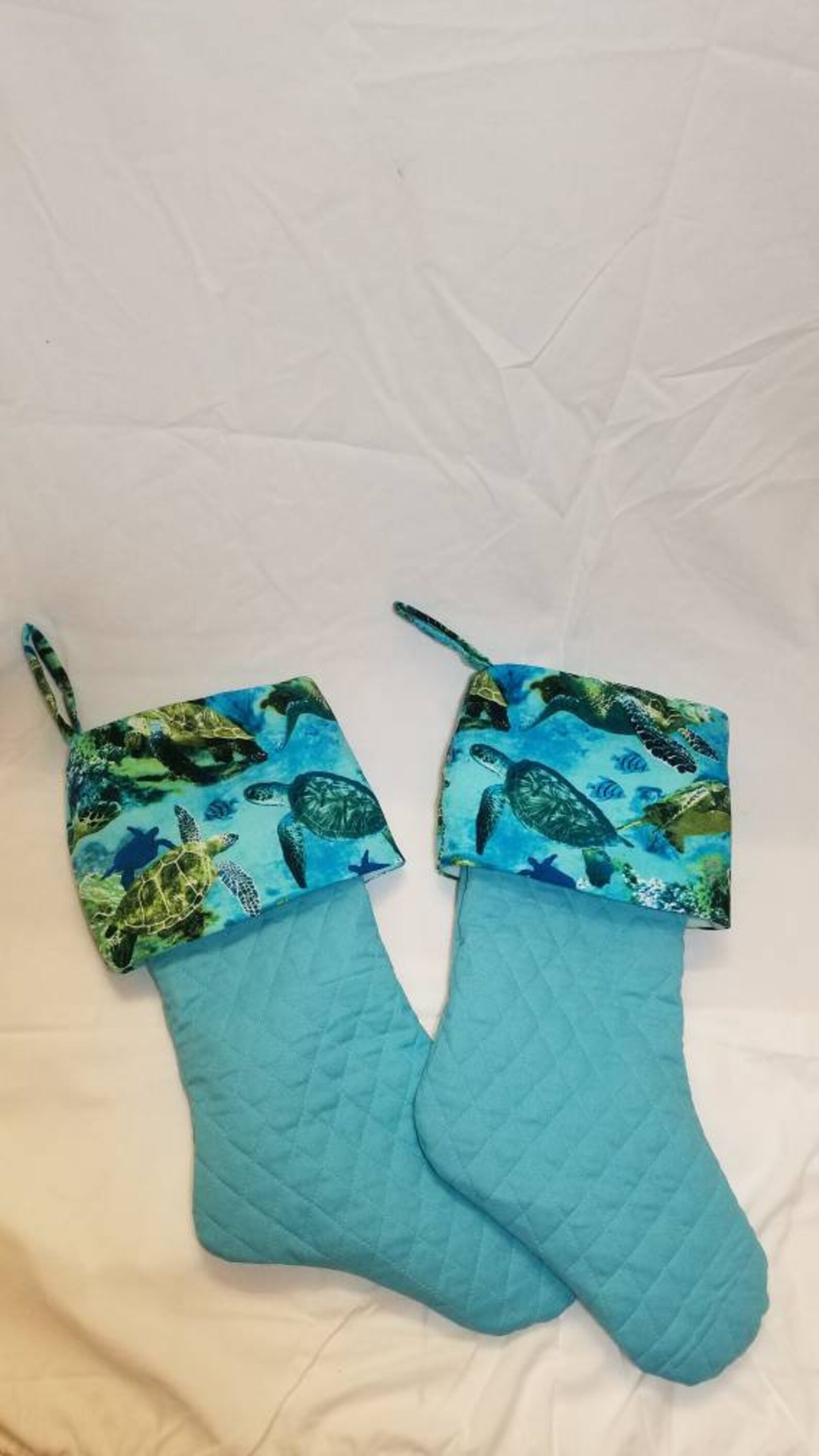 Turtle Christmas Stockings I Turtle Quilted Christmas Stocking I Beachy ...