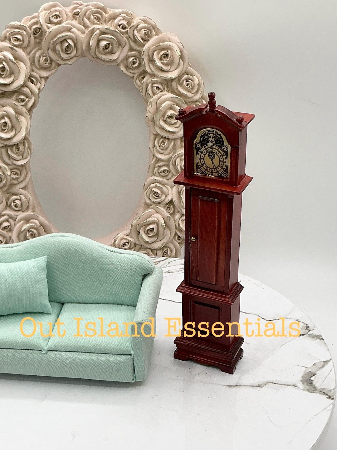 Miniature Mahogany Grandfather Clock I Dollhouse 1:12 Scale Grandfather ...