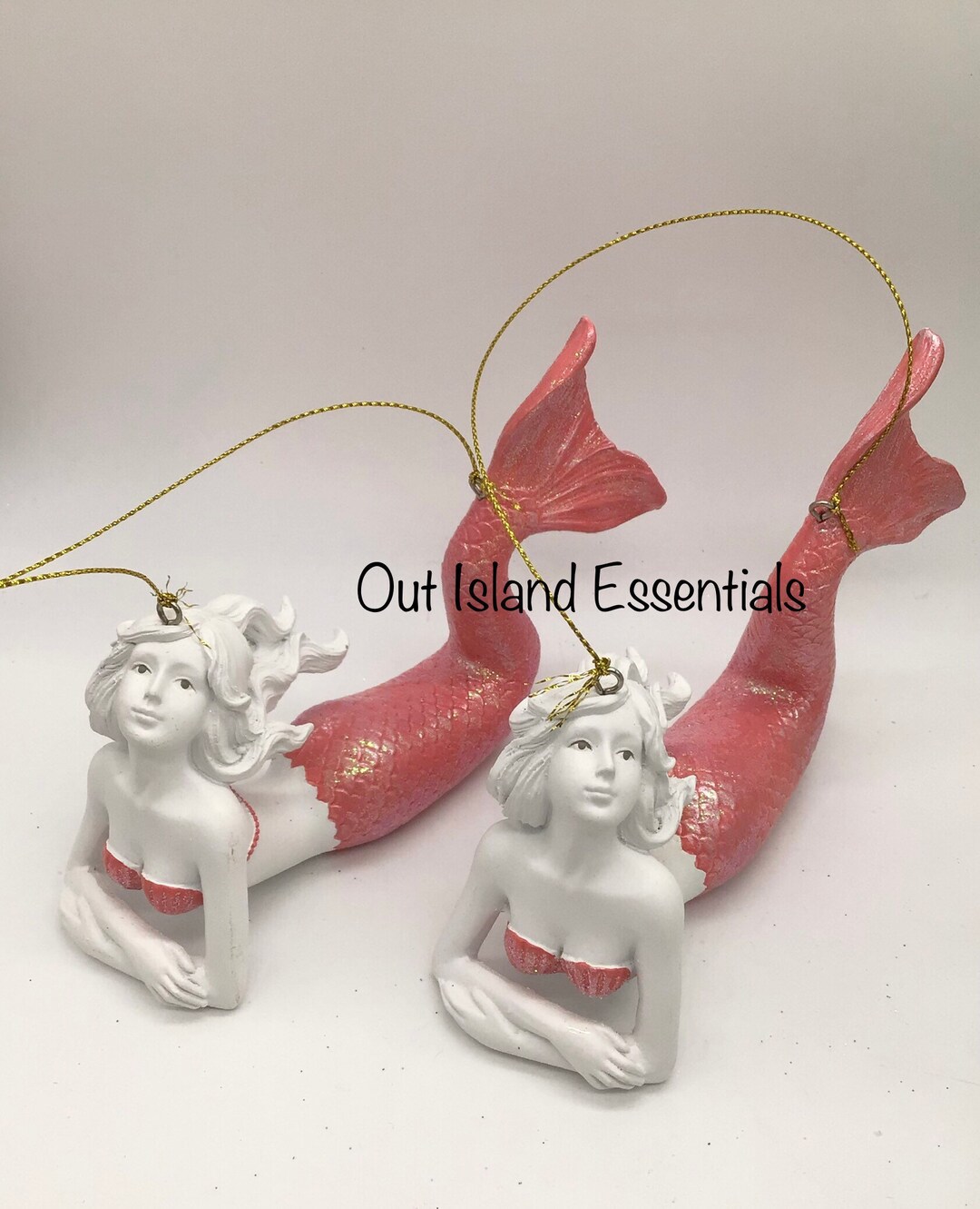 Coral Mermaid Christmas Ornament I Coastal Mermaid Christmas Ornament I ...