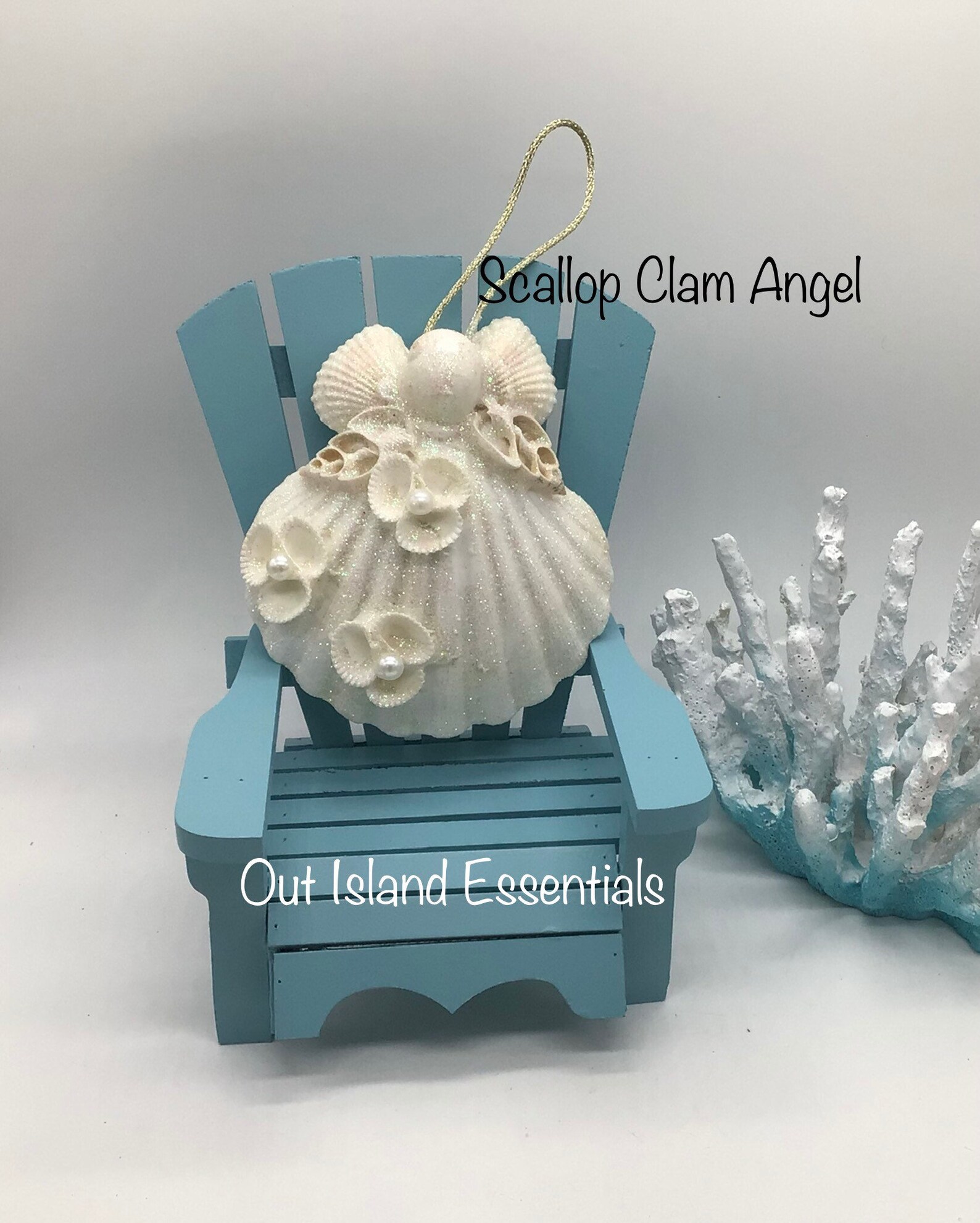 Scallop Seashell Angel I Clam Shell Glitter Angel I Seashell - Etsy