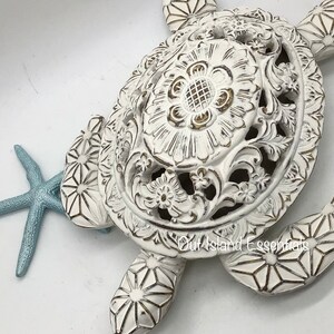 Ornate Turtle Statue I Turtle Love I Coastal Turtle Decor I Stunning ...