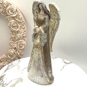 Brunette Golden Bronze Stunning Christmas Angel | Brushed Aged Beige ...