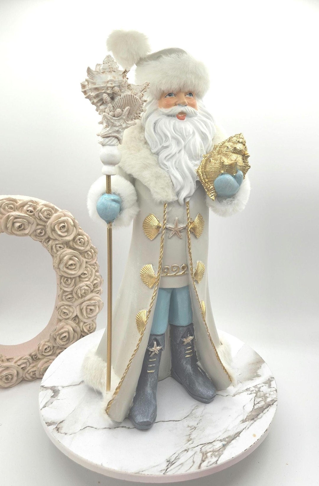 Stunning Coastal Santa I Santa Christmas Statue I Beachy Christmas I ...
