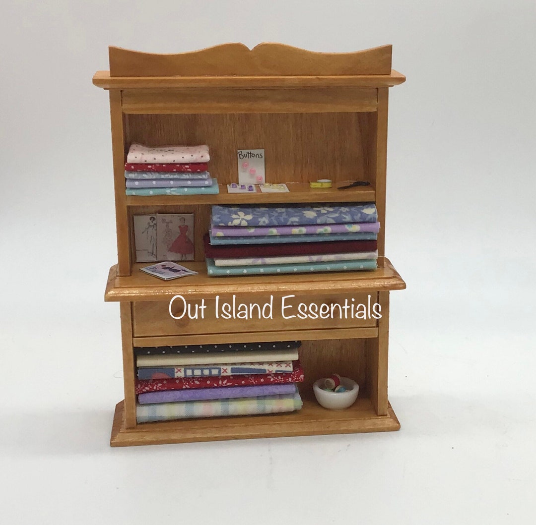 Miniature Oak Sewing Cabinet I Sewing Room Essentials I Miniature ...