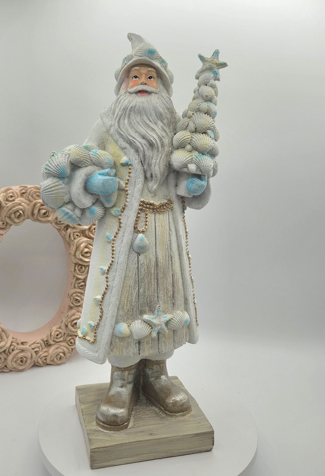 Stunning Coastal Santa I Santa Christmas Statue I Beachy Christmas I ...
