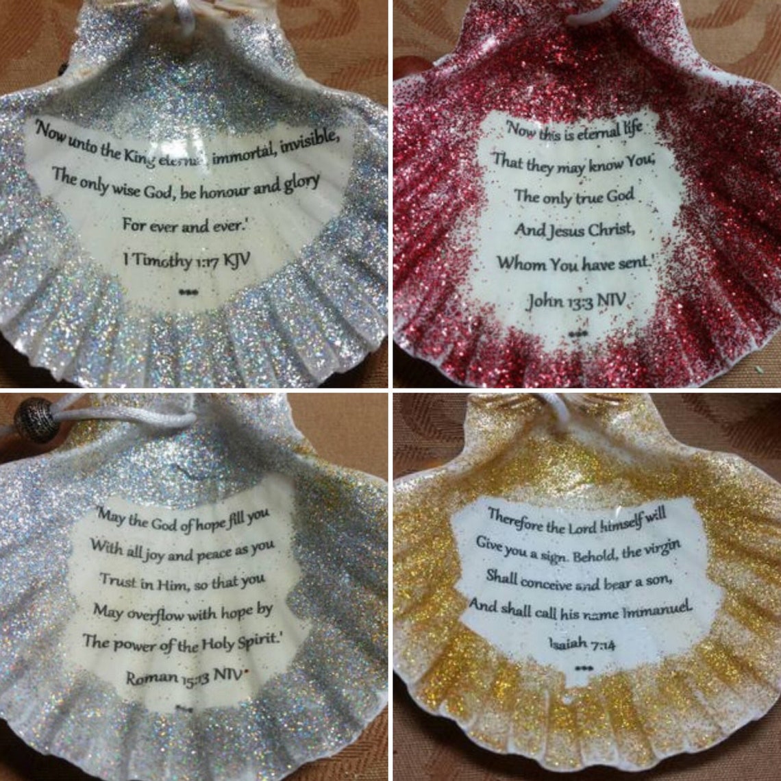 Seashell Christmas Ornament | Christian Religious Bible Verse Christmas ...