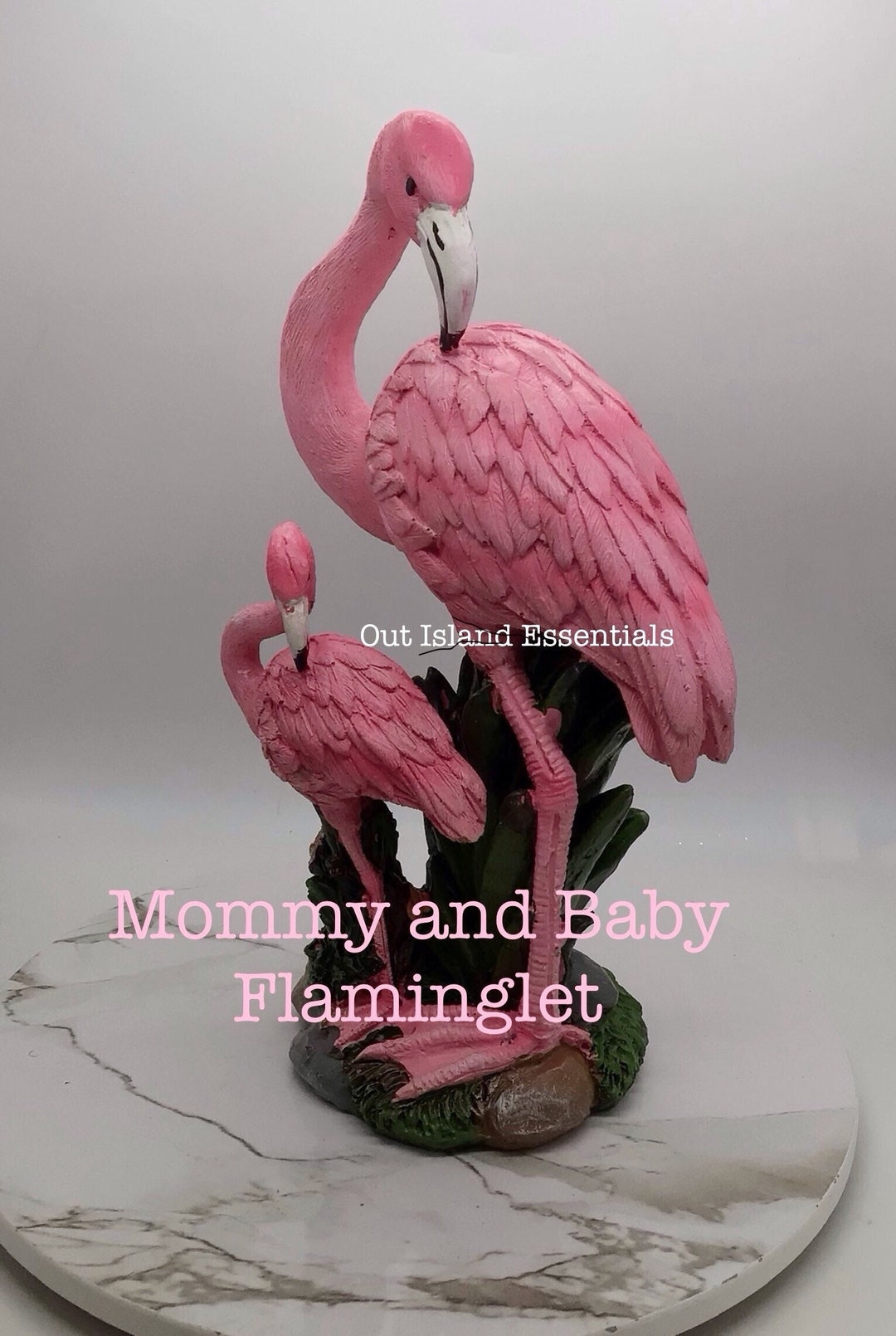 Mommy Flamingo and Flaminglet Statue I Flamingo Family I Pink Flamingo ...