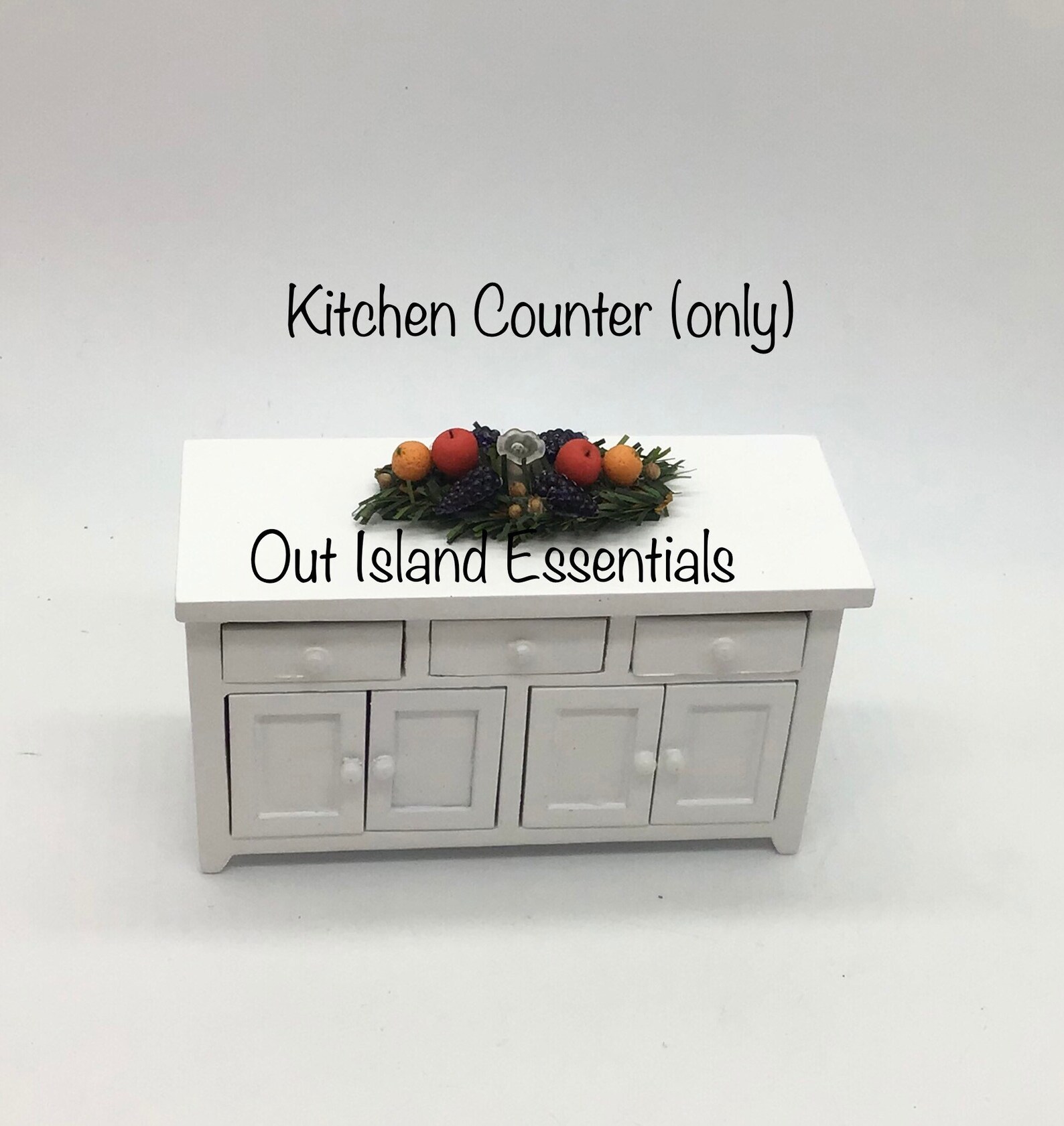 Miniature Kitchen Counter With Drawers I Dollhouse Miniature White ...