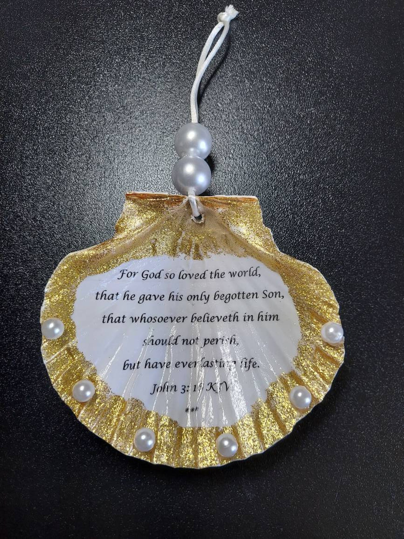 Seashell Christmas Ornament | Christian Religious Bible Verse Christmas ...