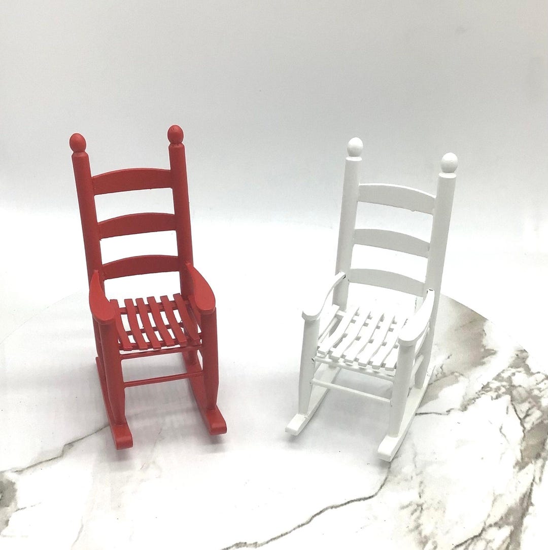 Painted Miniature Rocking Chair I Finished Wood Fairy Chair I Dollhouse ...