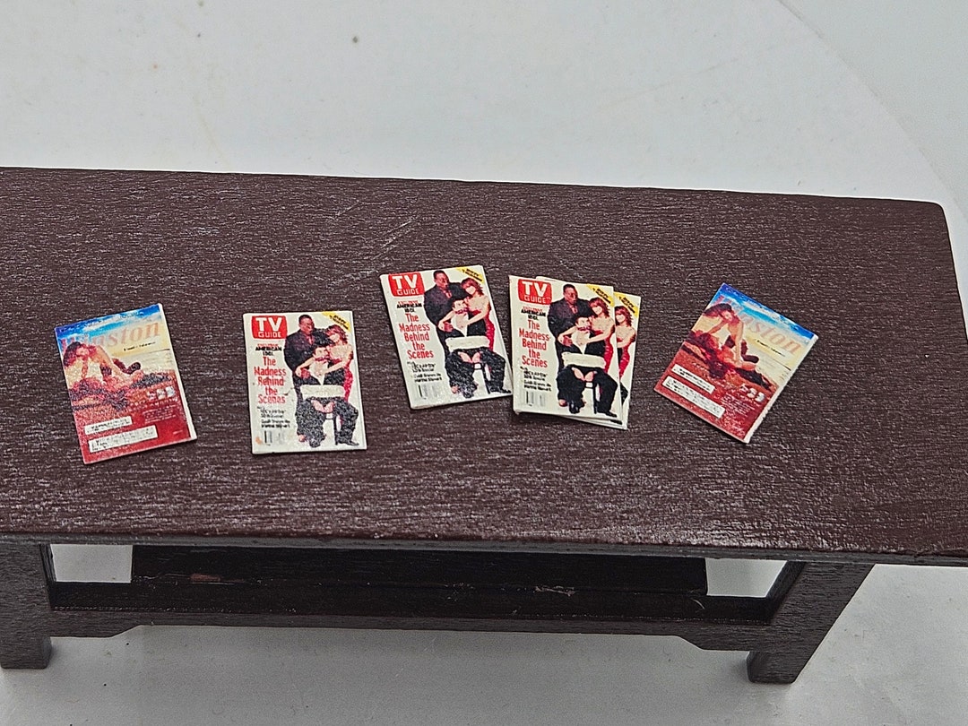 Dollhouse Miniature TV Guide | Dollhouse Vintage TV Guide I Miniature ...