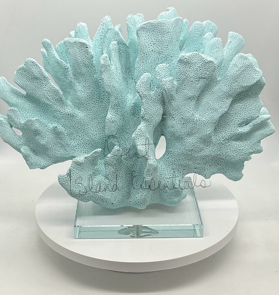 Faux Mounted Key West Blue Coral Display | Colorful Coral Decoration ...