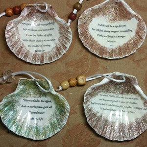 Seashell Christmas Ornament, Bible Verse Christmas Ornament, Isaiah 9V6 ...
