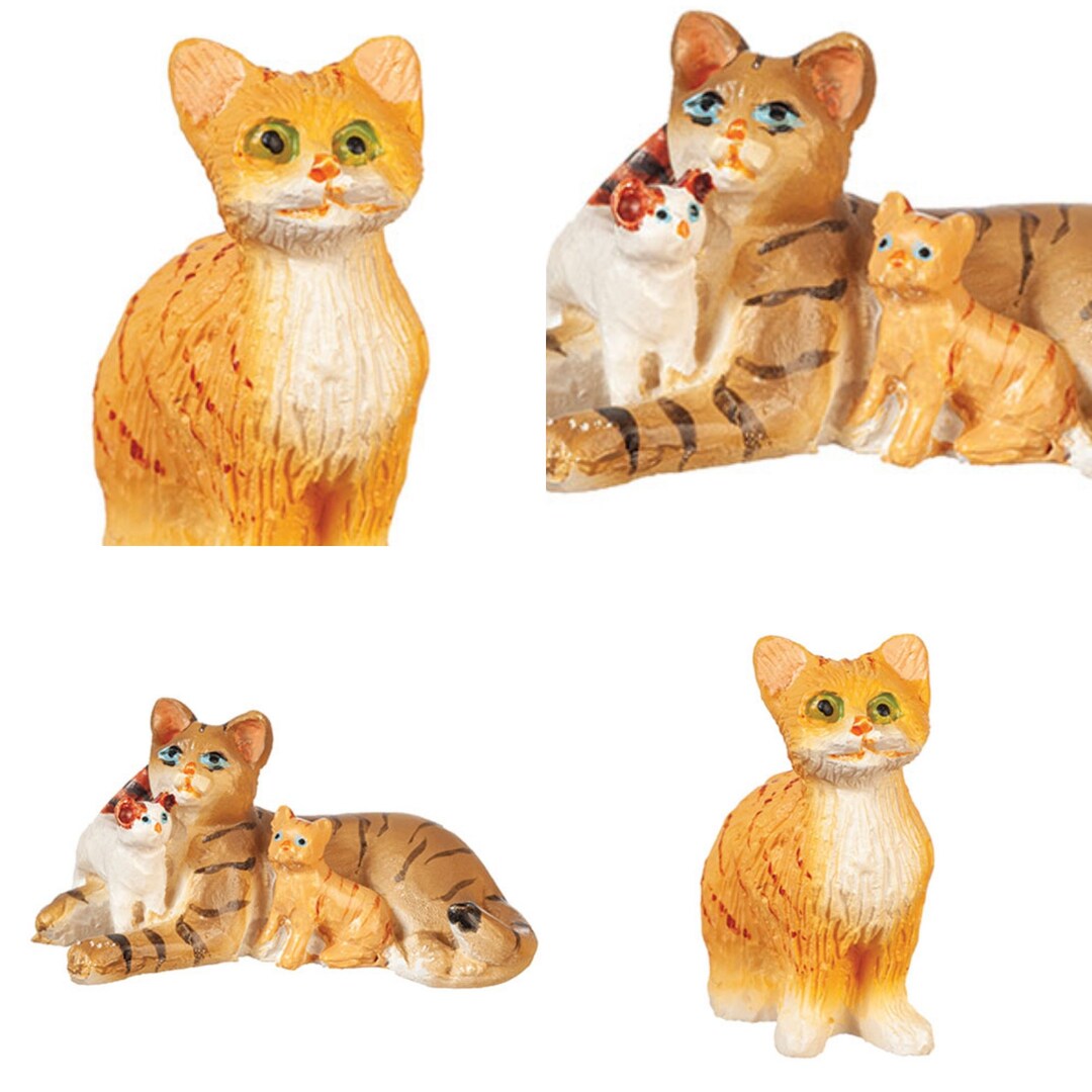 Miniature Cute Cats I Dollhouse Miniature Pet I Miniature Mommy Cat ...