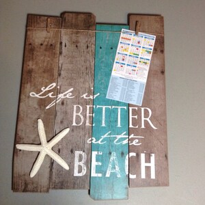 Beach Sign, Bulletin Board, Note Board, Outdoor Decor, Coastal Room ...