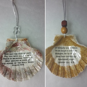 Seashell Christmas Ornament | Christian Religious Bible Verse Christmas ...