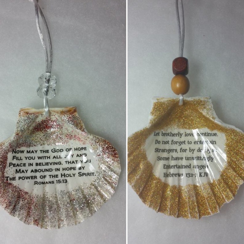 Seashell Christmas Ornament | Christian Religious Bible Verse Christmas ...