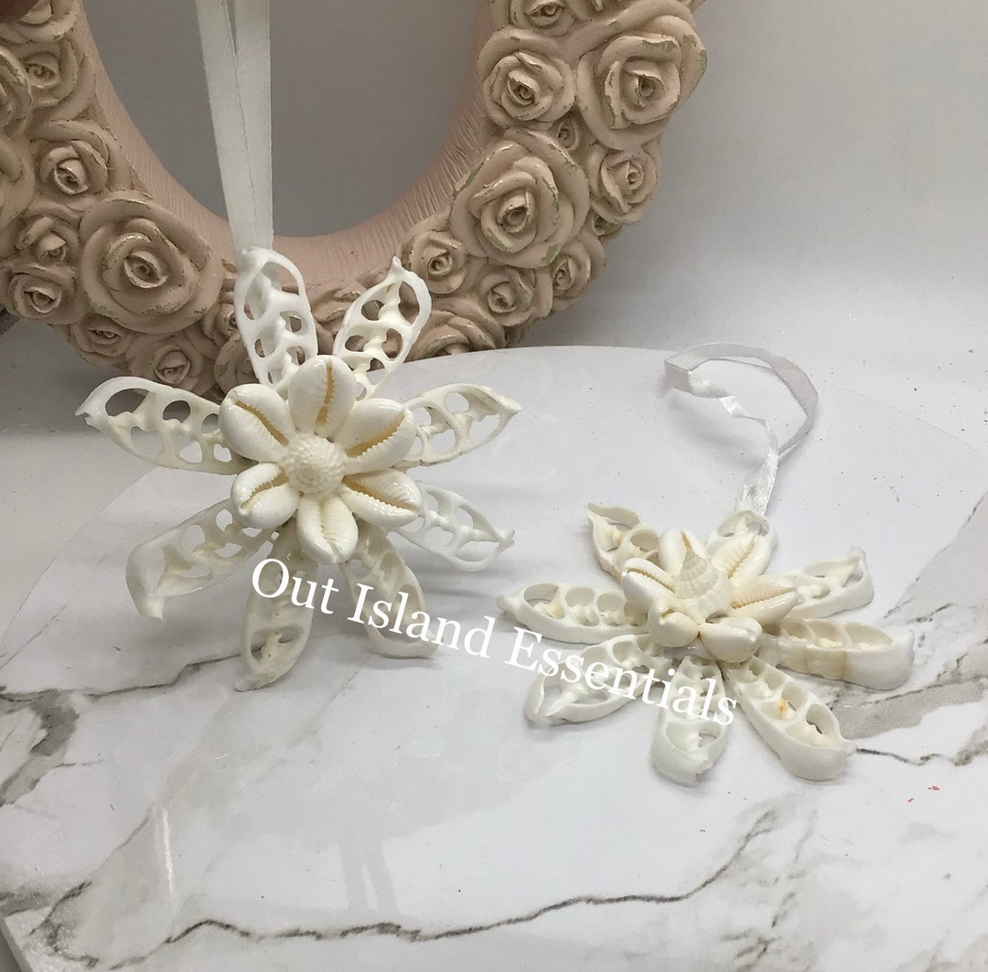 NEW White Star Seashell Ornament | Seashell Snowflake | Seashell ...