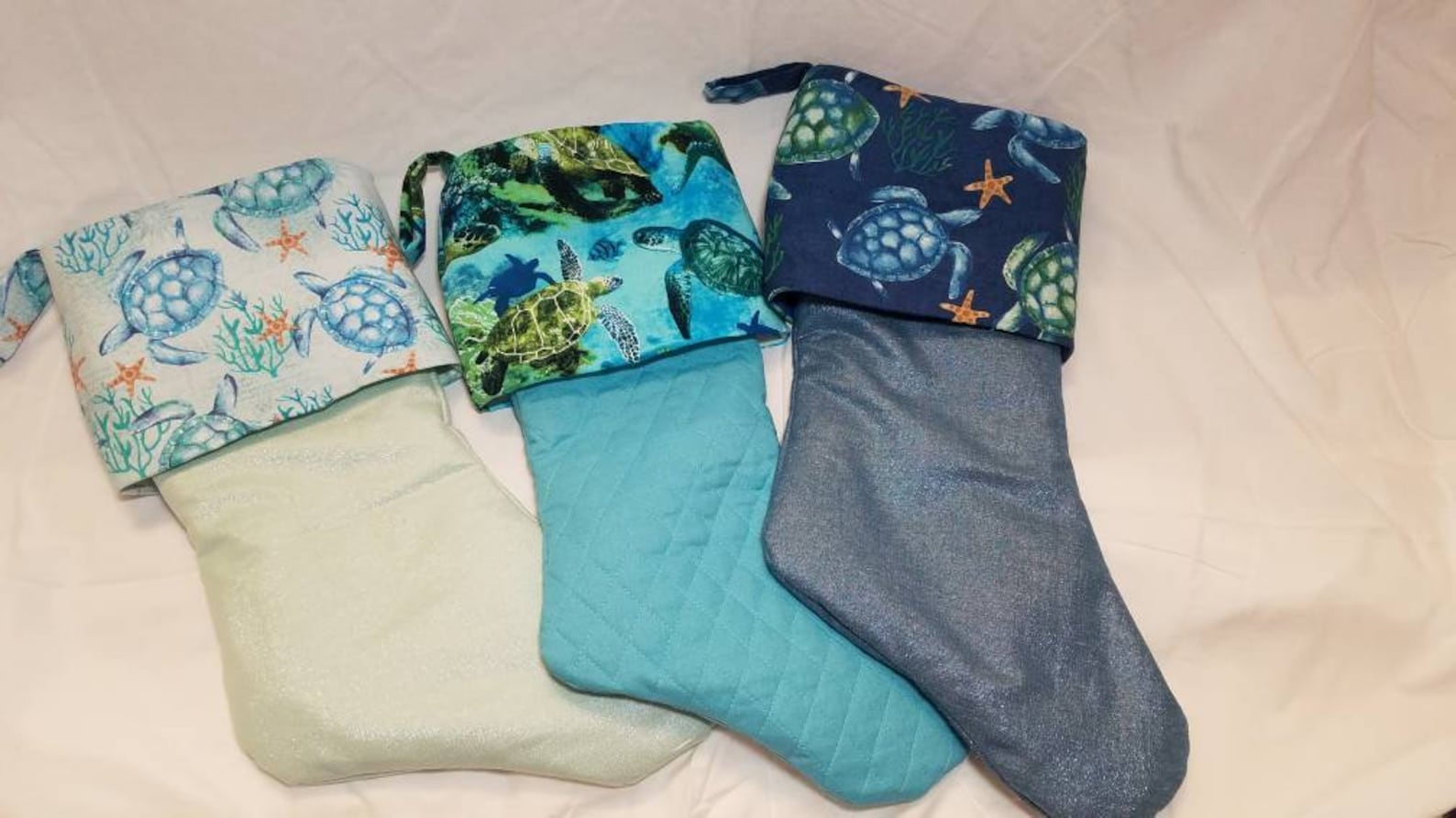 Turtle Christmas Stockings I Turtle Quilted Christmas Stocking I Beachy ...