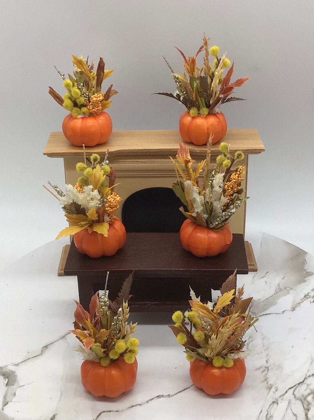 OOAK Miniature Pumpkin With Floral Arrangement I Miniature Fall ...