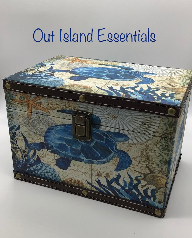 Turtle Box I Sand Dollar Box | Coastal Trinket Box | Coastal Gift Box ...