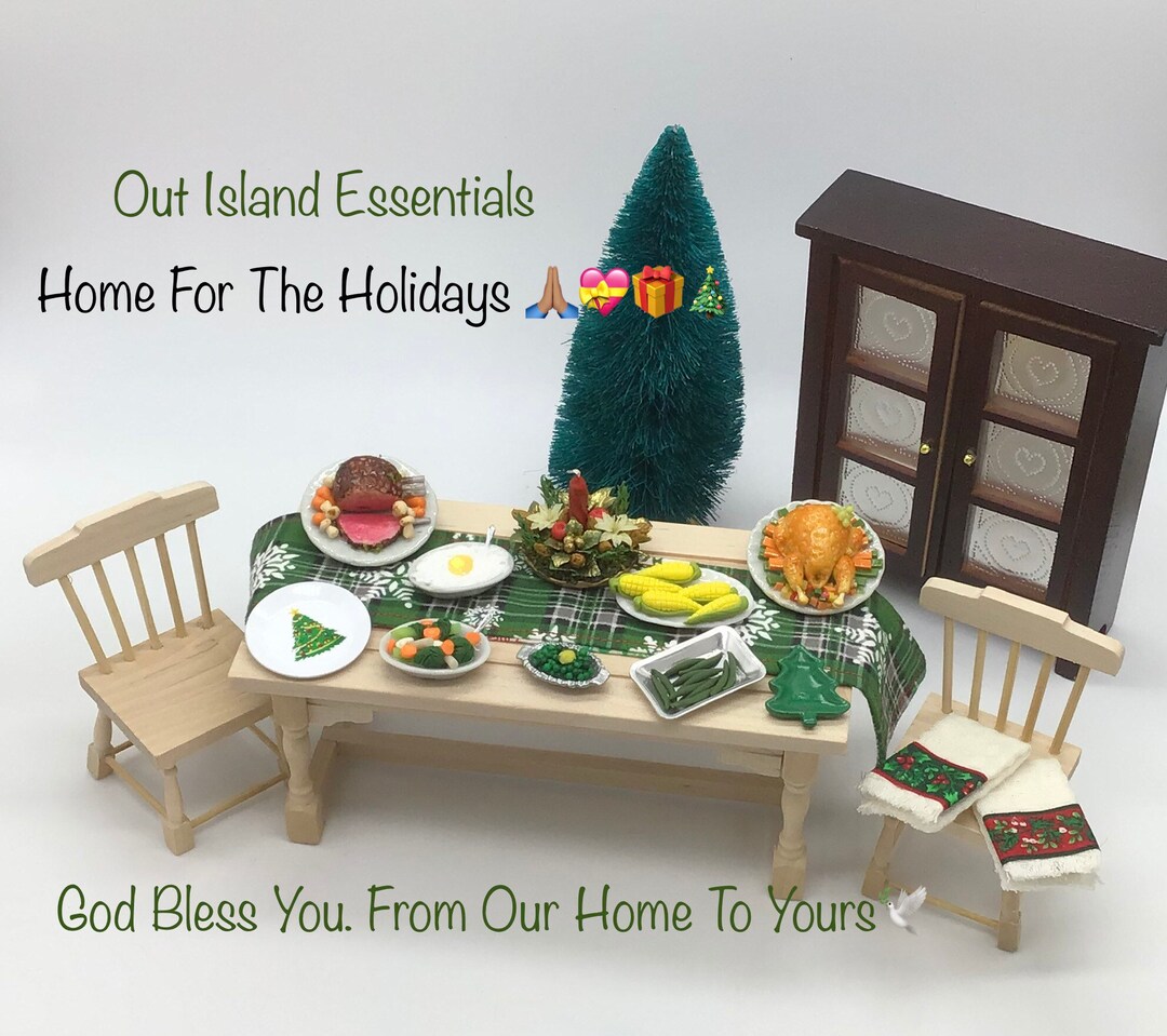 Miniature Christmas Dinner I Dollhouse Christmas Miniatures I Miniature ...