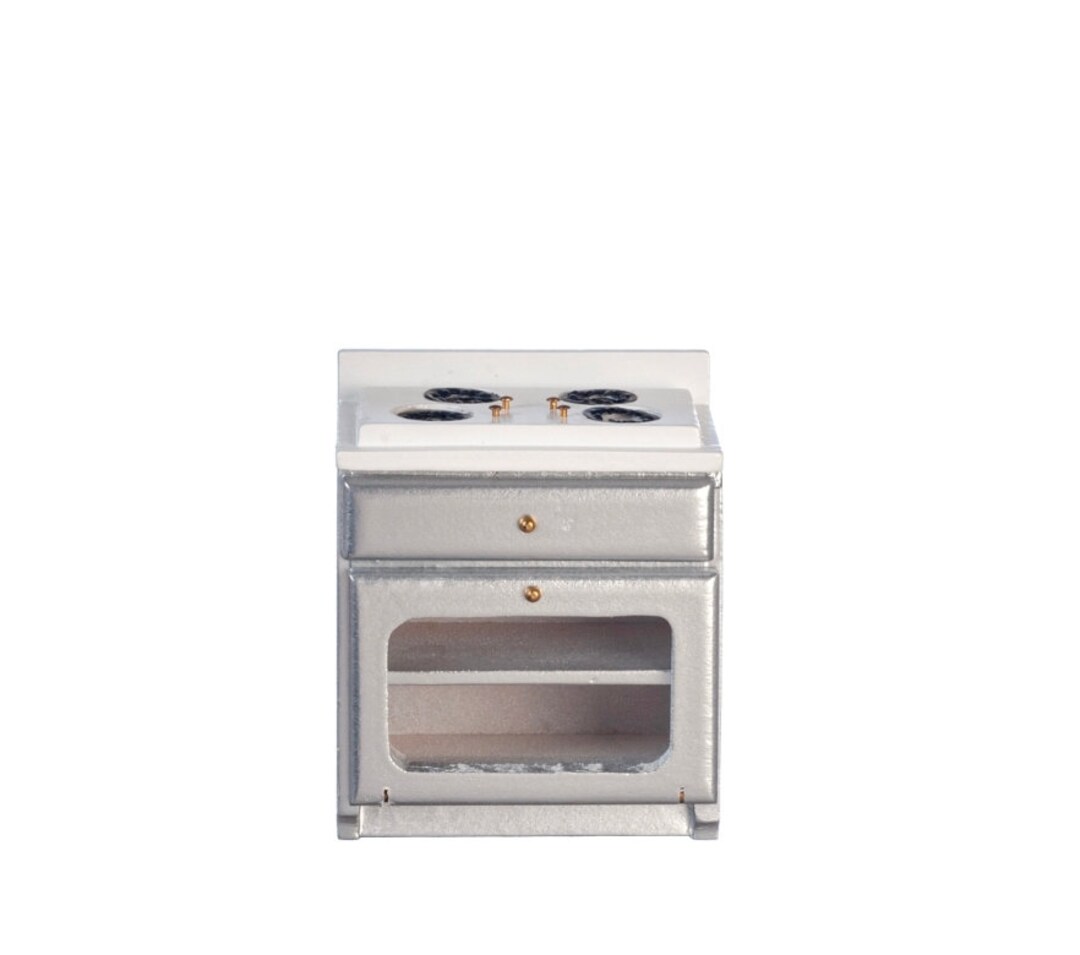 Miniature Modern Stove I Miniature Silver Stove With Oven I Miniature ...