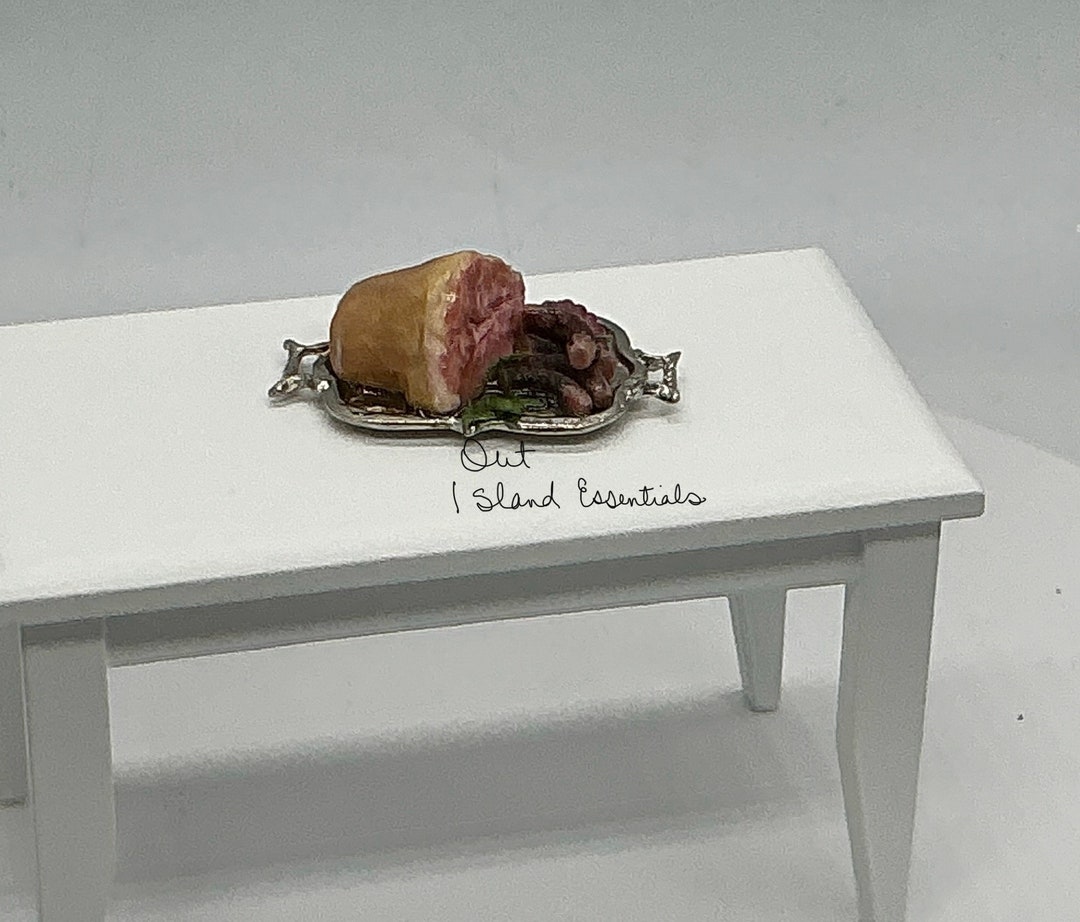 Miniature Salted Ham and Sausages on Platter I Miniature Ham Platter I ...