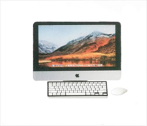 Silver Computer Set I 3 PC Miniature Computer I Dollhouse Miniature ...