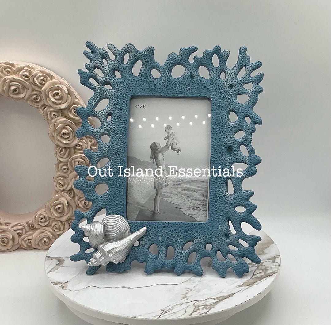 Eco Friendly Faux Coral and Shells Picture Frame | Stunning Coastal ...