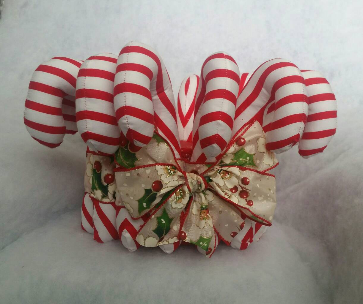 Candy Cane Christmas Basket Candy Canes Fabric Candy Canes - Etsy