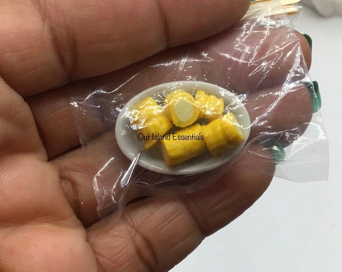 1:12 Scale Set of 5 Sweetcorn Dolls House Miniature Food Vegetables ...