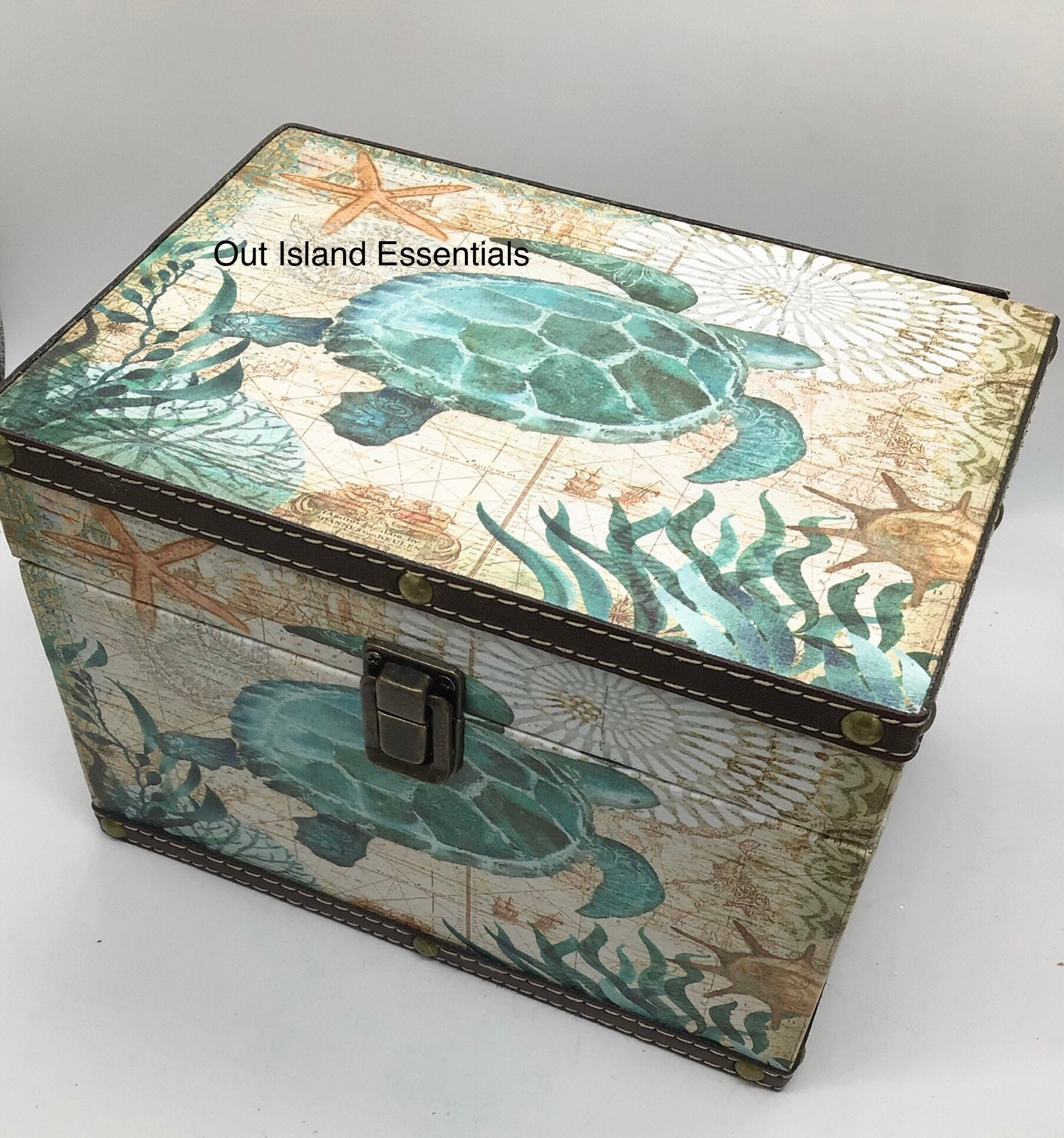 Turtle Box I Sand Dollar Box | Coastal Trinket Box | Coastal Gift Box ...