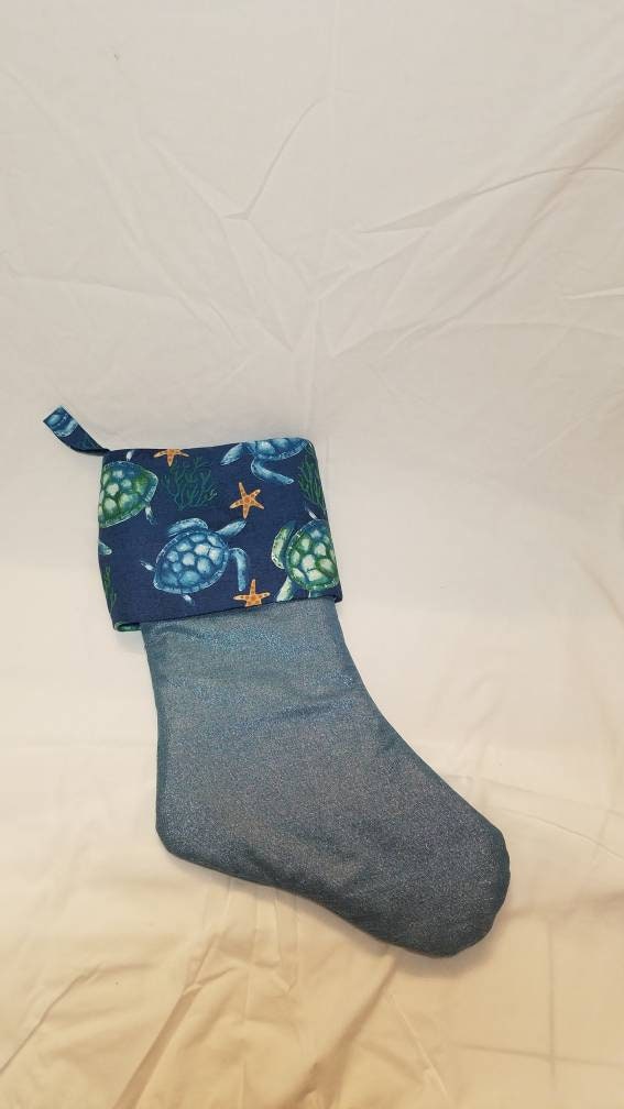 Turtle Christmas Stockings I Turtle Quilted Christmas Stocking I Beachy ...