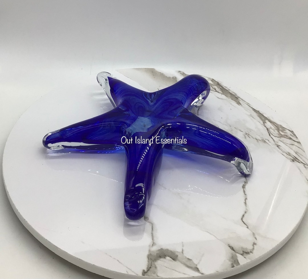 Glass Display Starfish I Blue Glass Starfish I Glass Starfish Paper ...