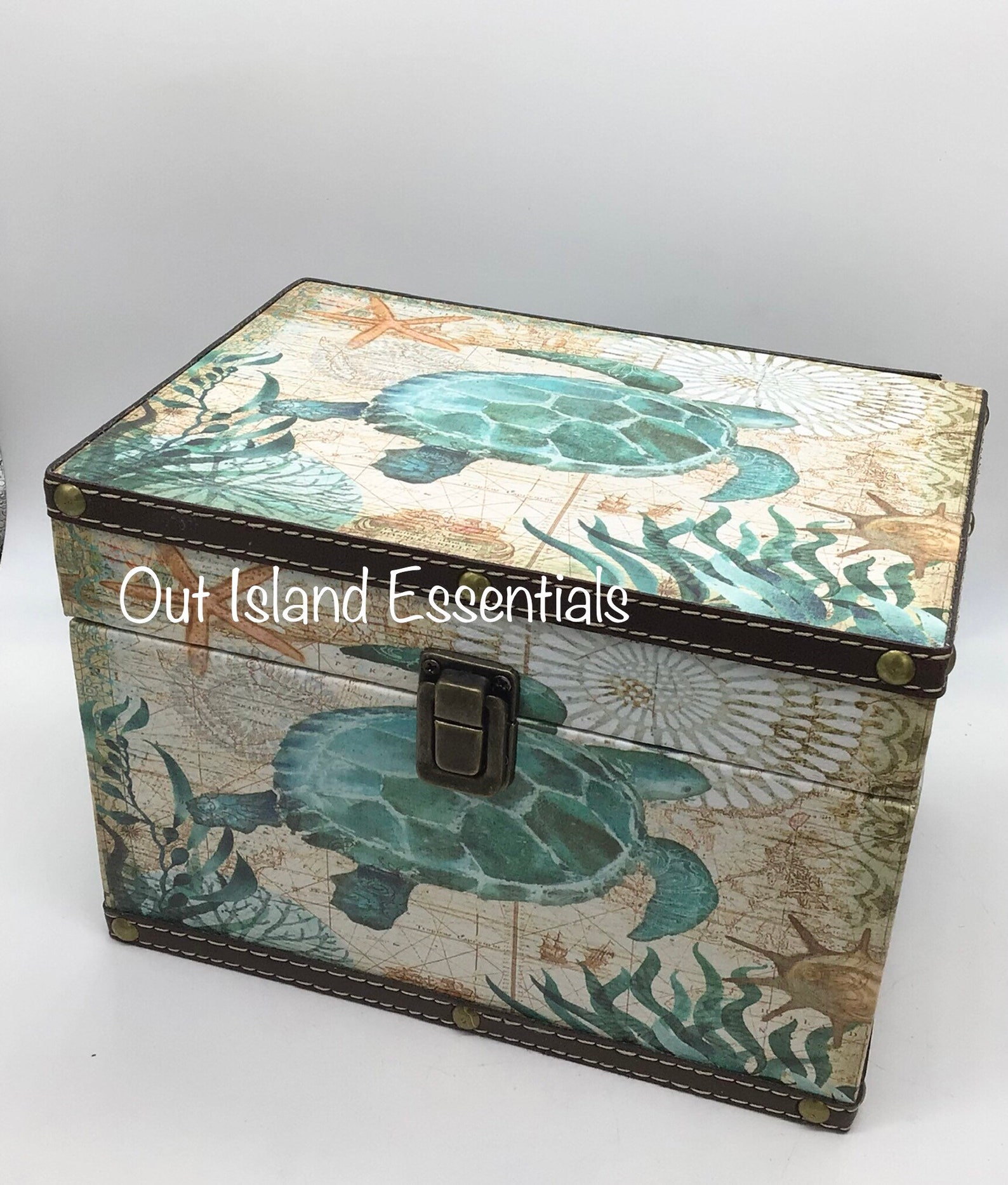 Turtle Box I Sand Dollar Box | Coastal Trinket Box | Coastal Gift Box ...