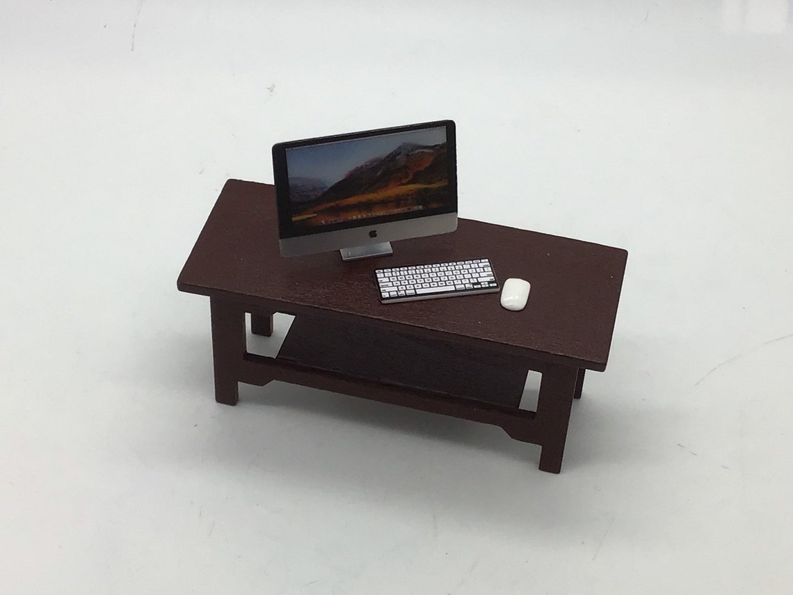 Silver Computer Set I 3 PC Miniature Computer I Dollhouse Miniature ...