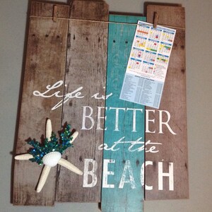 Beach Sign, Bulletin Board, Note Board, Outdoor Decor, Coastal Room ...