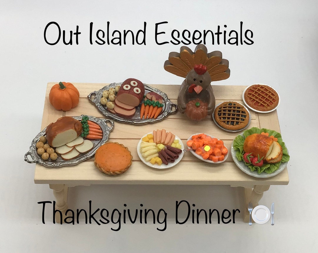 Happy Miniature Thanksgiving Dinner I Dollhouse Miniature Thanksgiving ...