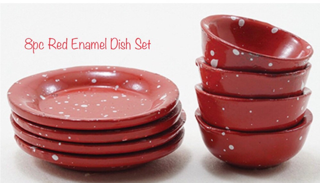 8 Pcs. Dollhouse Dishes I Miniature Doll Plates I Miniature Dollhouse ...