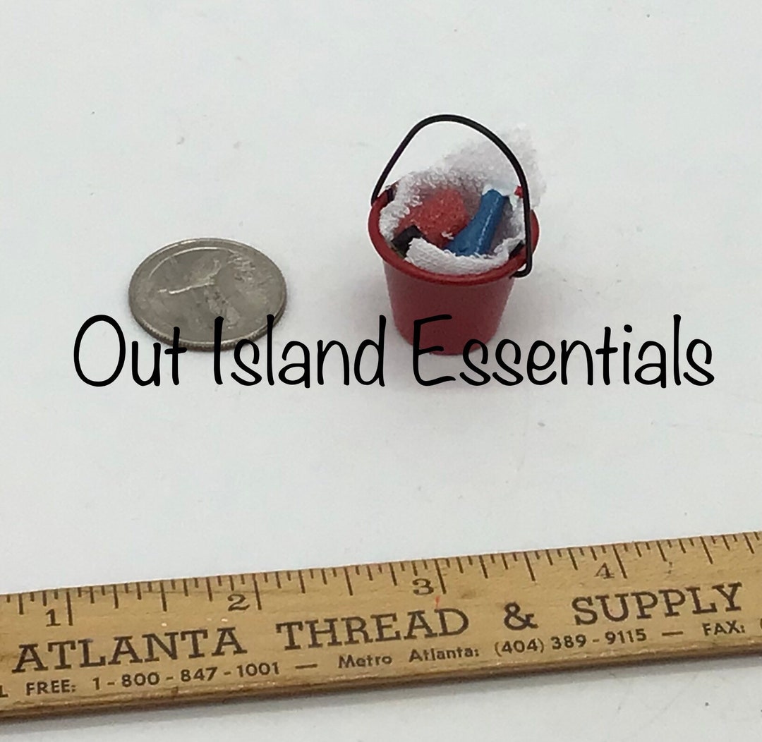Dollhouse Miniature I Dollhouse Miniature Bucket I Dollhouse Red Bucket ...