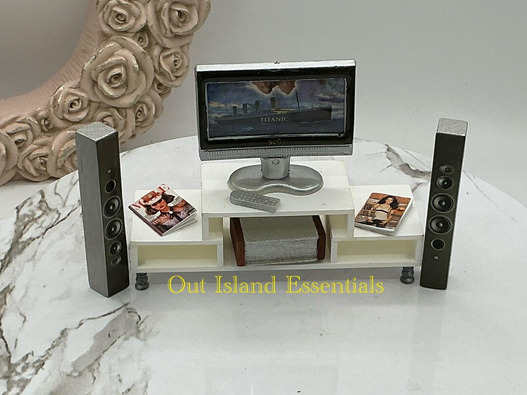 Miniature Home TV I Dollhouse Miniature Flat Screen TV I Miniature ...