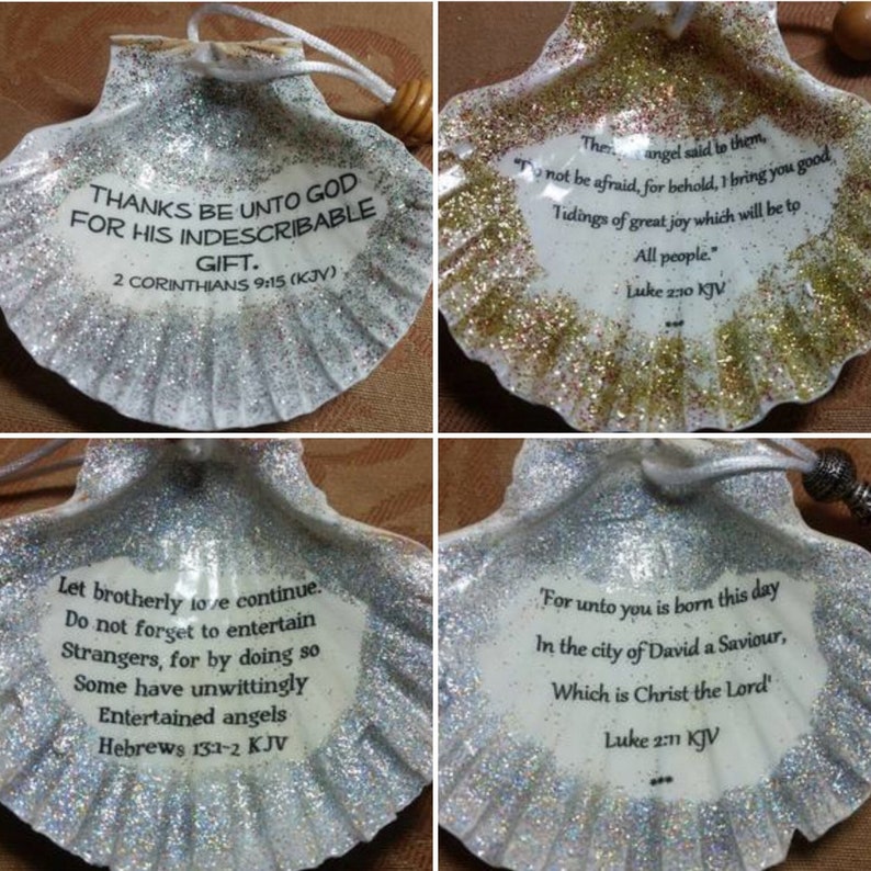Seashell Christmas Ornament | Christian Religious Bible Verse Christmas ...