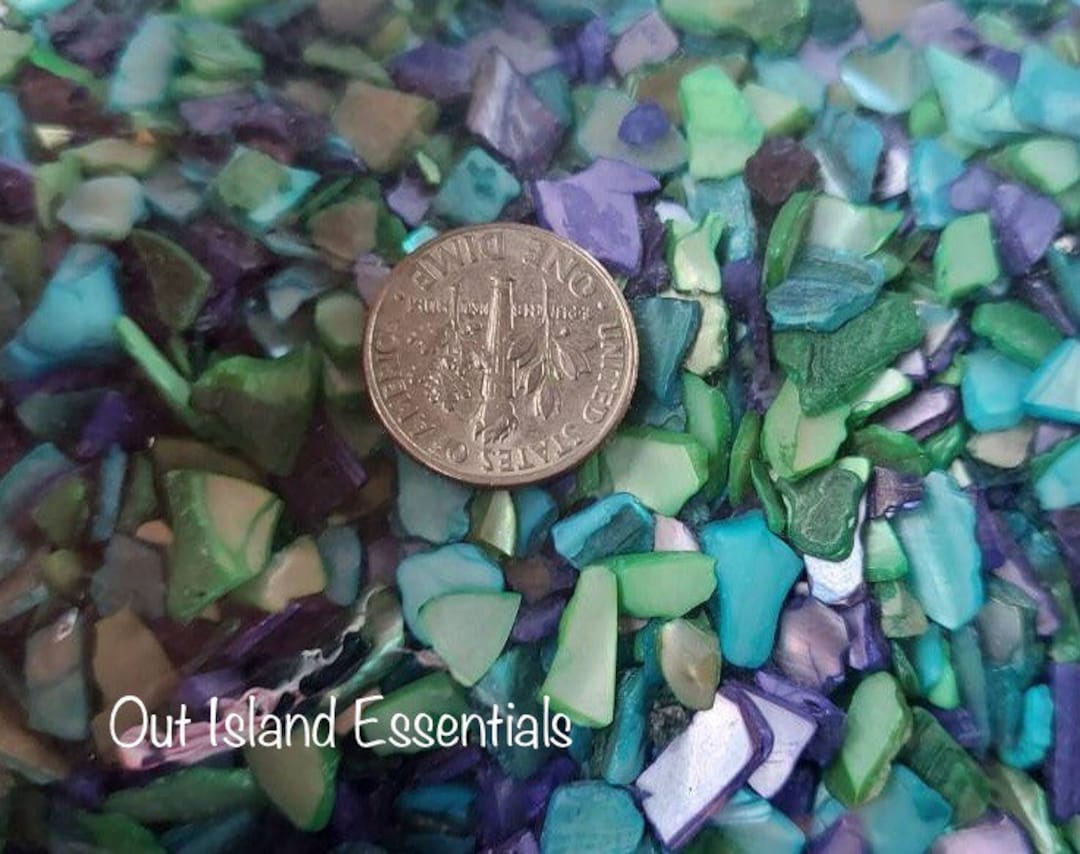 1 Cup Blue Crushed Abalone Shells I Crushed Shells I Crushed Blue Craft ...