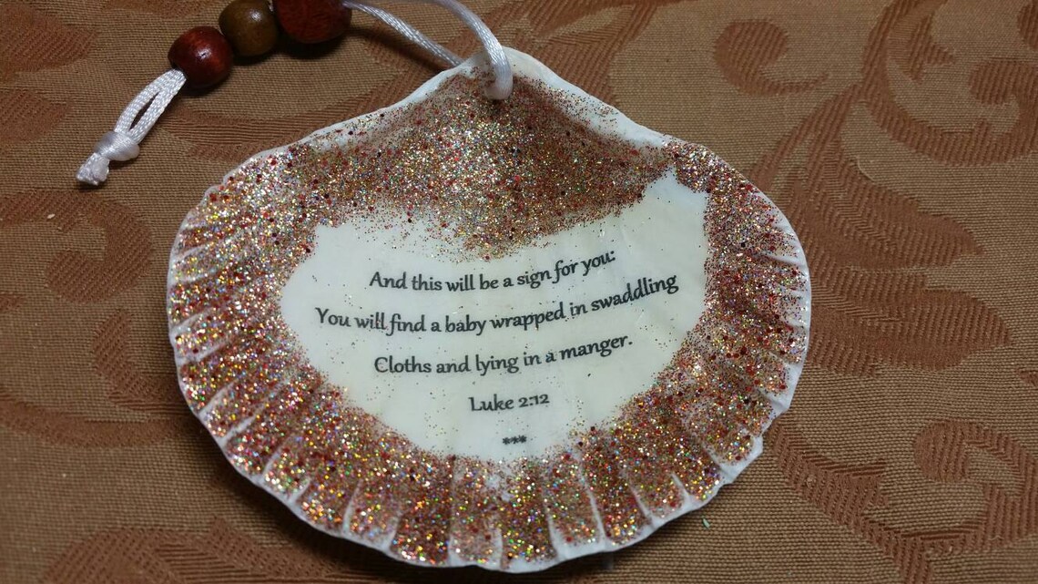 Seashell Christmas Ornament, Bible Verse Christmas Ornament, Isaiah 9V6 ...