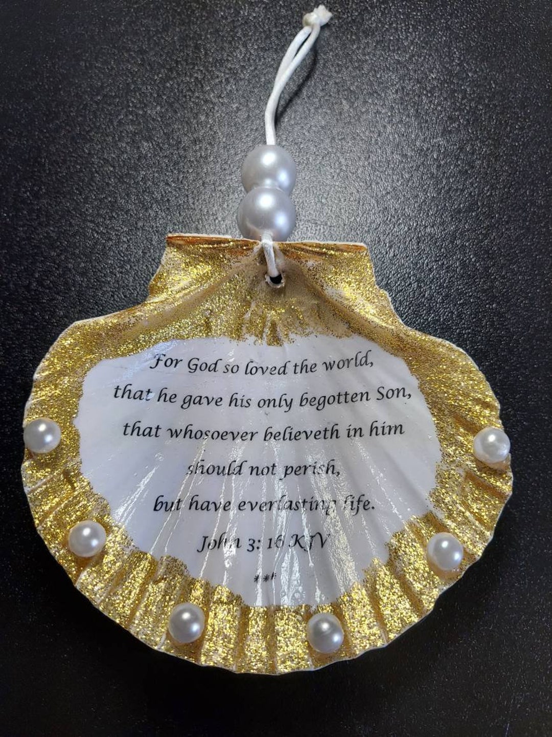 Seashell Christmas Ornament | Christian Religious Bible Verse Christmas ...